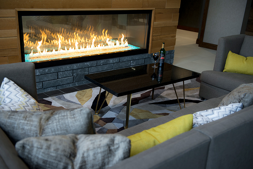 Lobby with Fireplaces & Soft Seating - Ghidorzi Construction